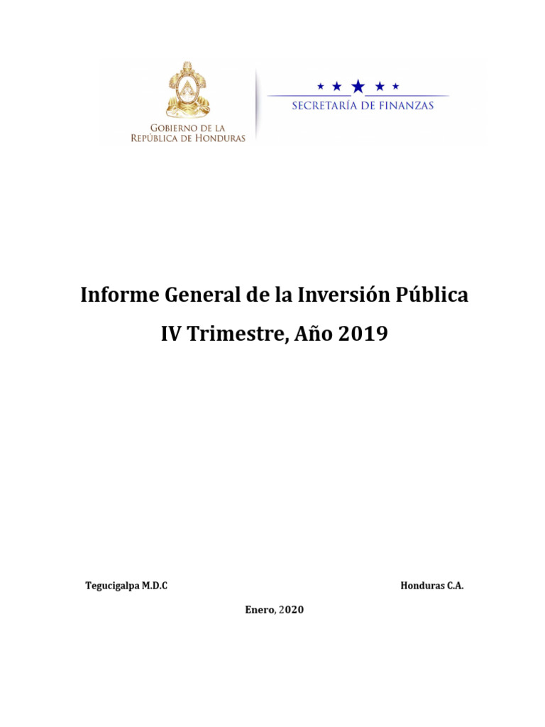 6 Informe General de La Inversion Publica 2019 | PDF | Infraestructura ...