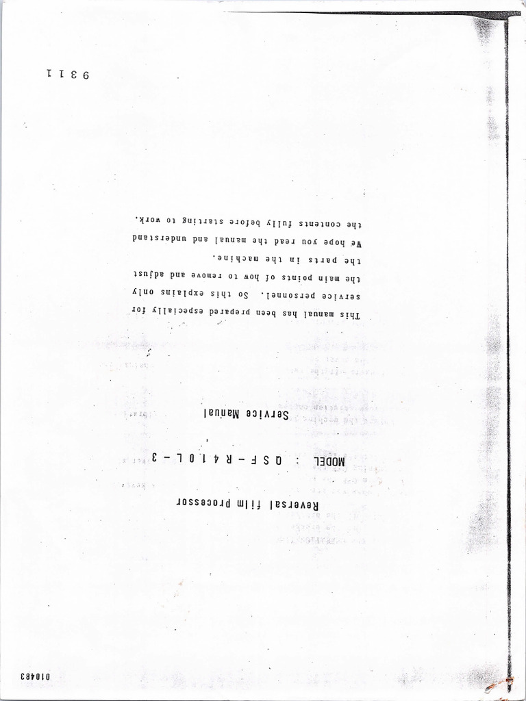 Noritsu QSF-410 Service Manual | PDF