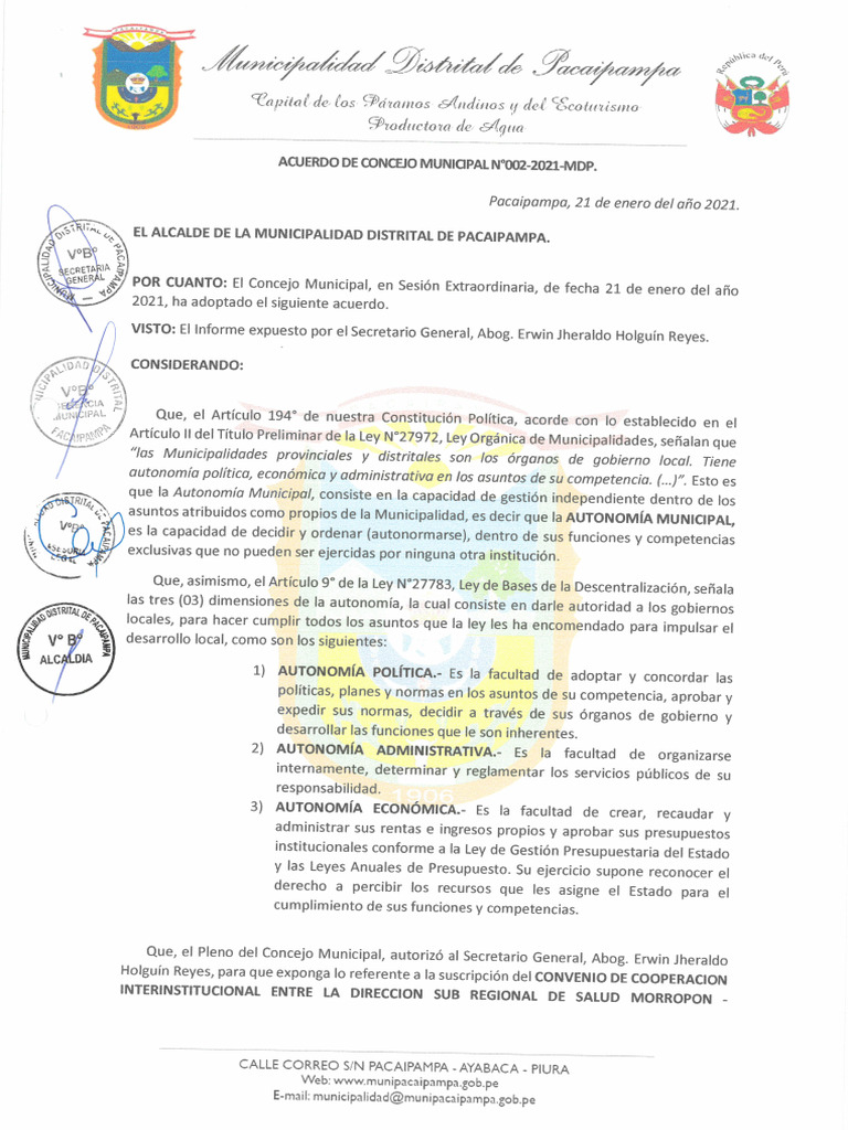 Ac N°002 2021 MDP | PDF