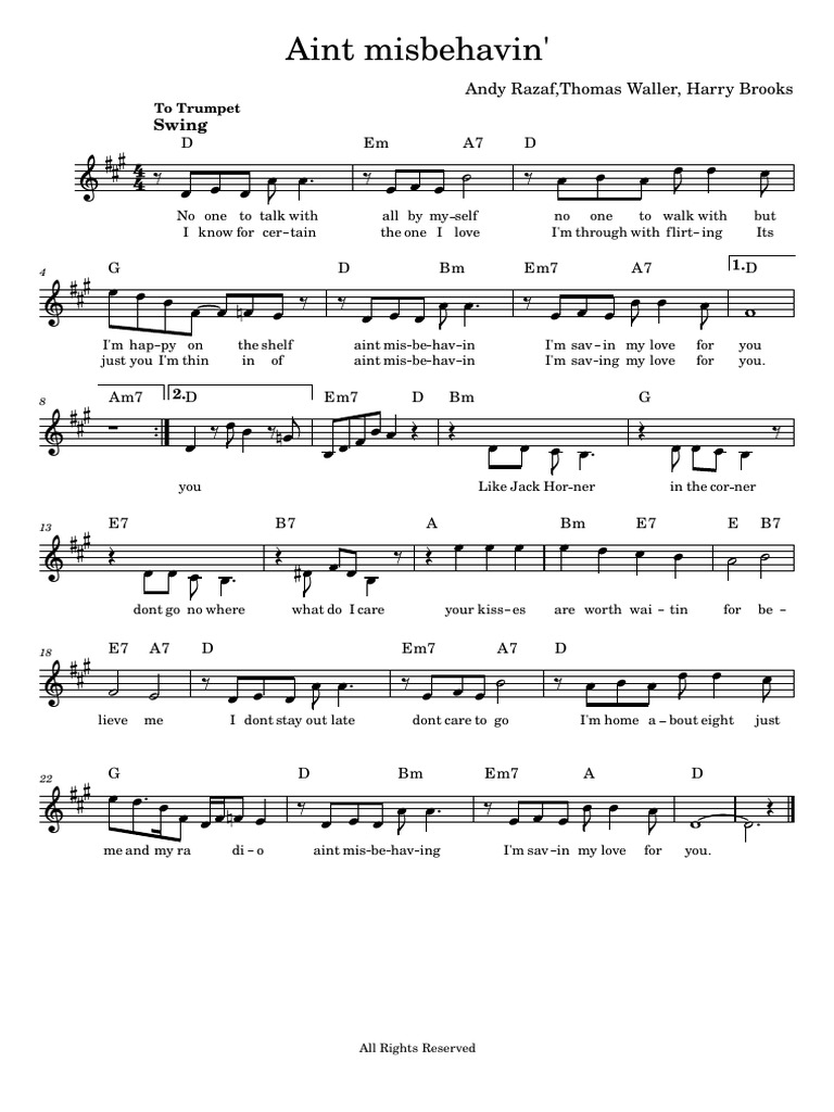 Ain't Misbehavin | PDF