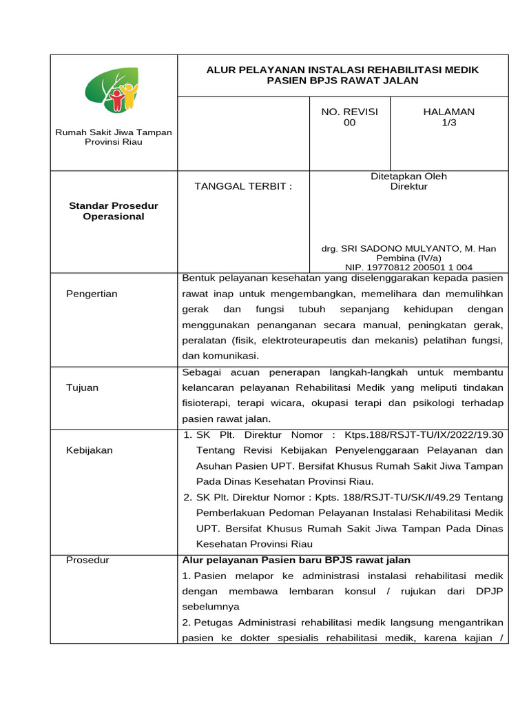 Sop Alur Rajal Bpjs Terbar | PDF