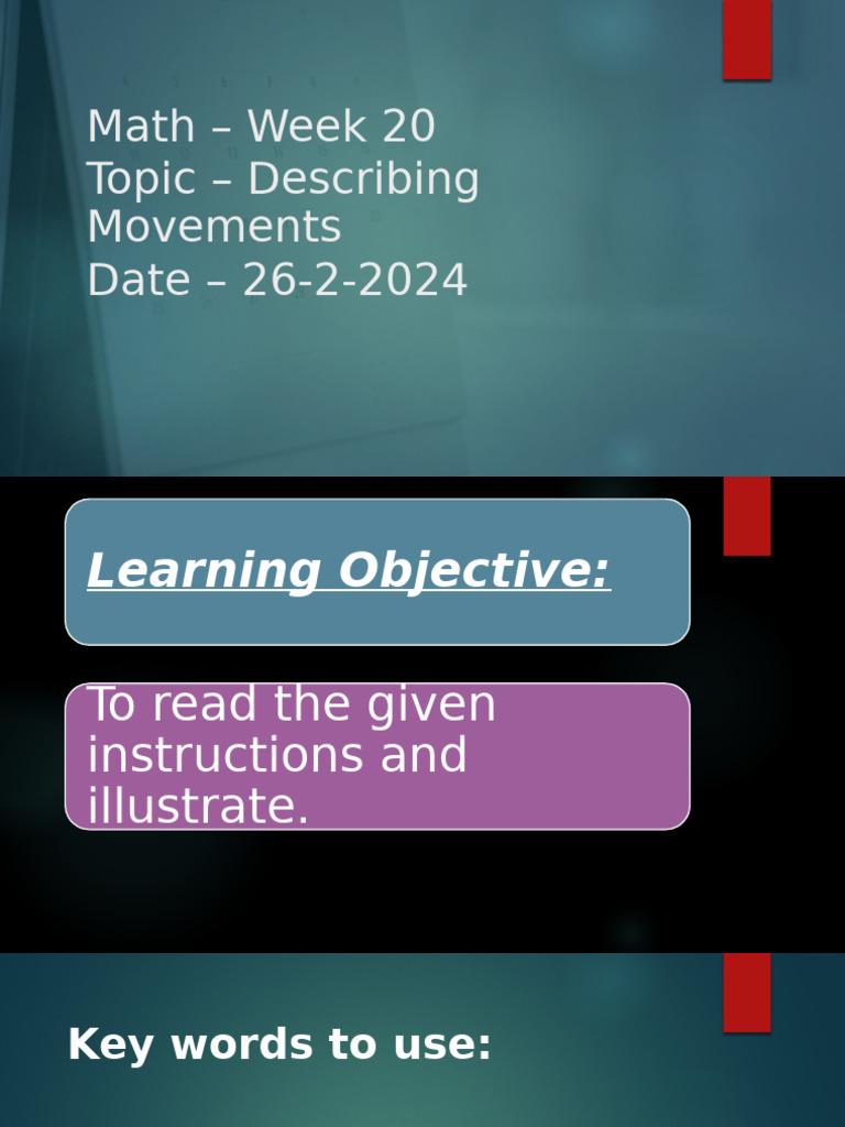 Describing Movements in Math | PDF