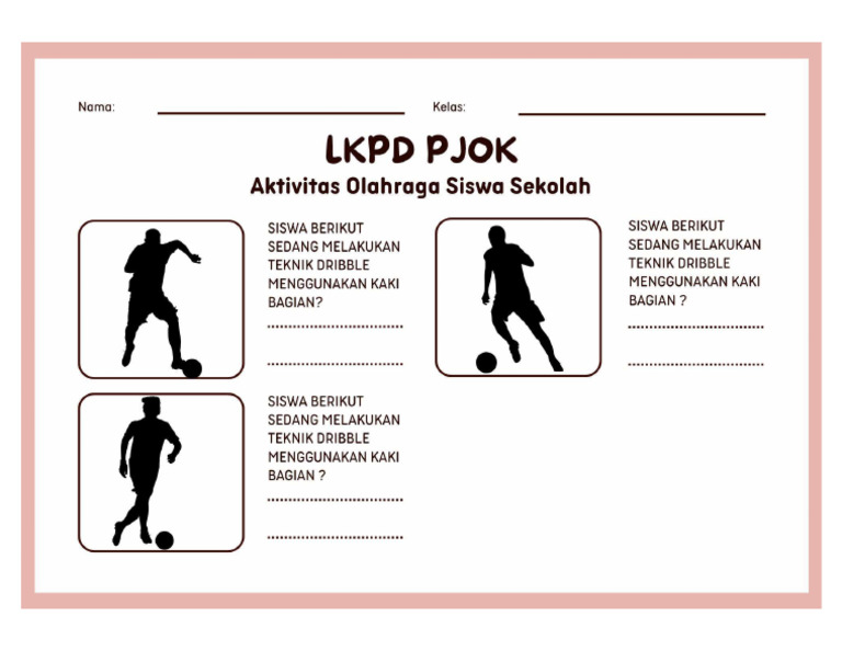 Merah Ilustrasi LKPD PJOK Aktivitas Olahraga Siswa Sekolah | PDF