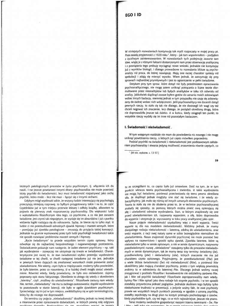Freud - Świadomość I Nieświadomość (1923) | PDF