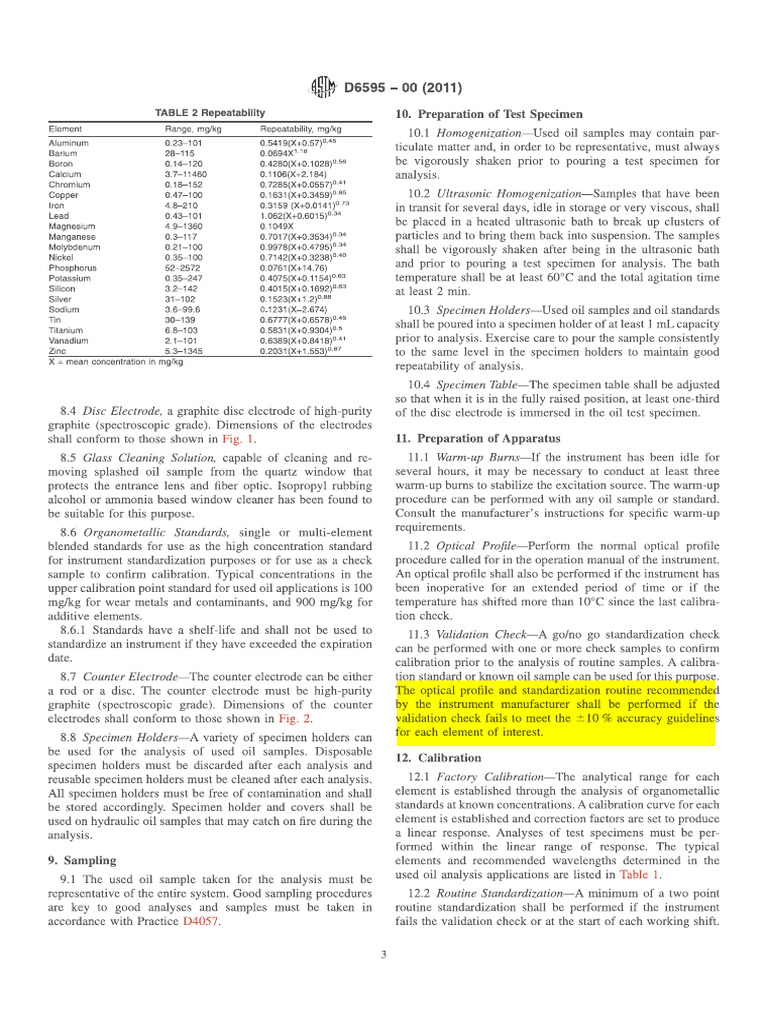 ASTM D6595 Spec For Spectro | PDF