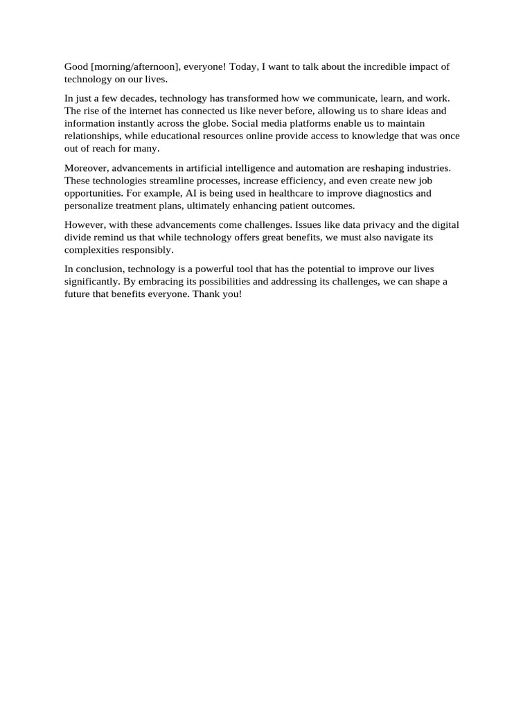 Public Speaking Technology (STEM) | PDF