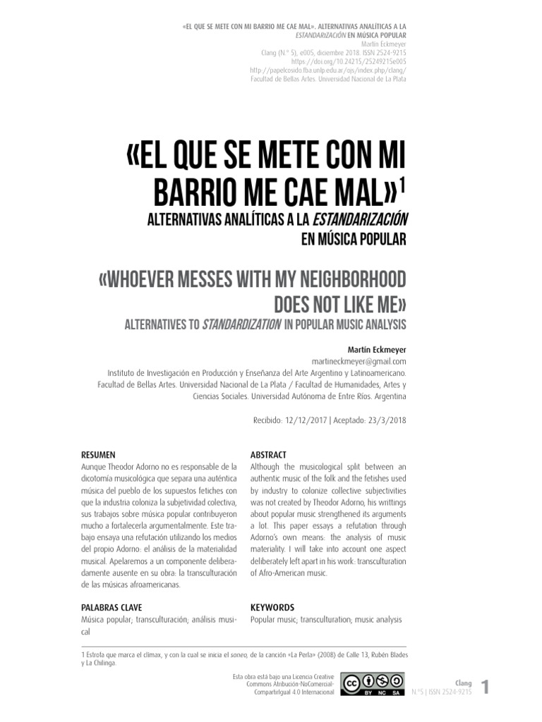 10el Que Se Mete Con Mi Barrio | PDF | Ritmo | Canciones