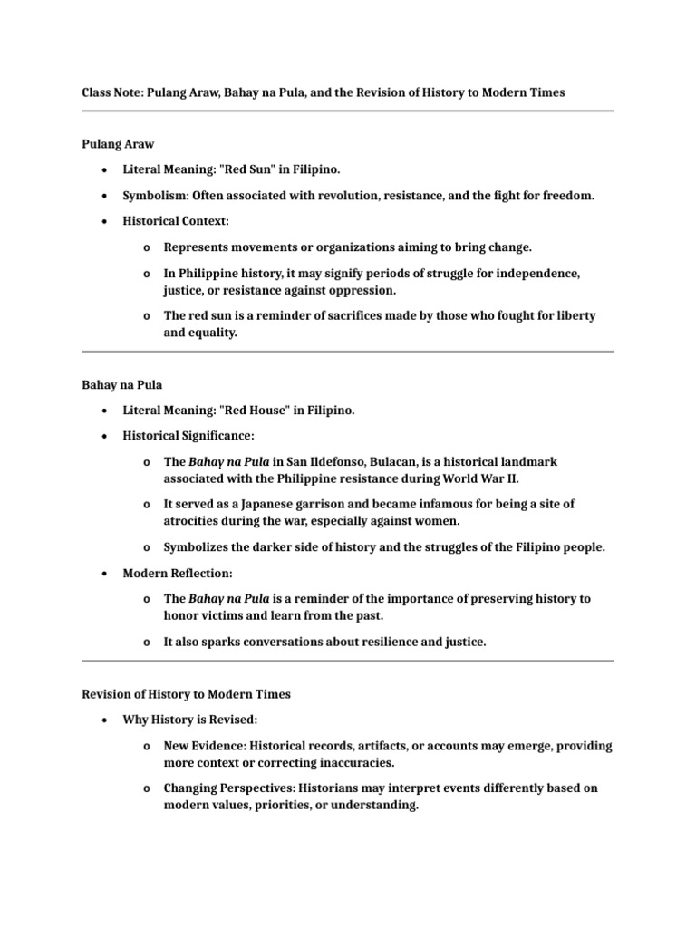 Pulang Araw and Bahay na Pula History | PDF | Philippines | Liberal ...