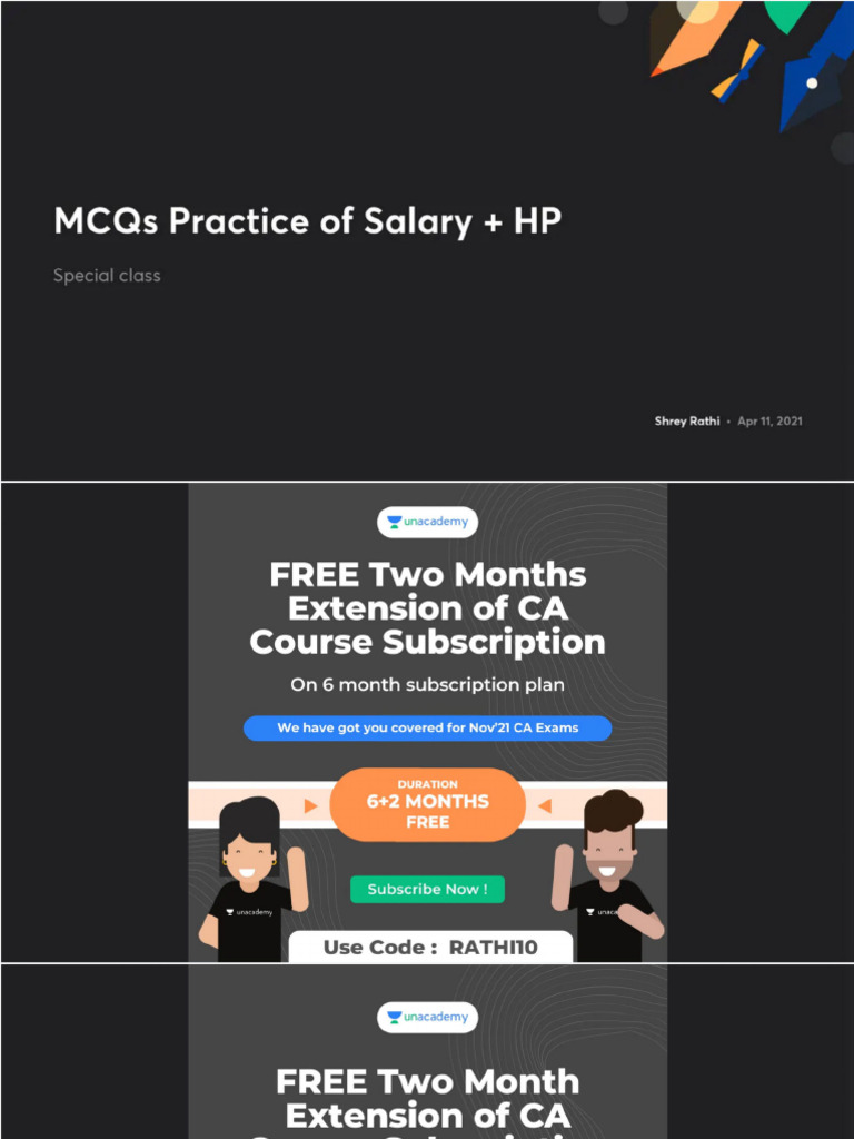 MCQs Practice of Salary HP No Anno | PDF