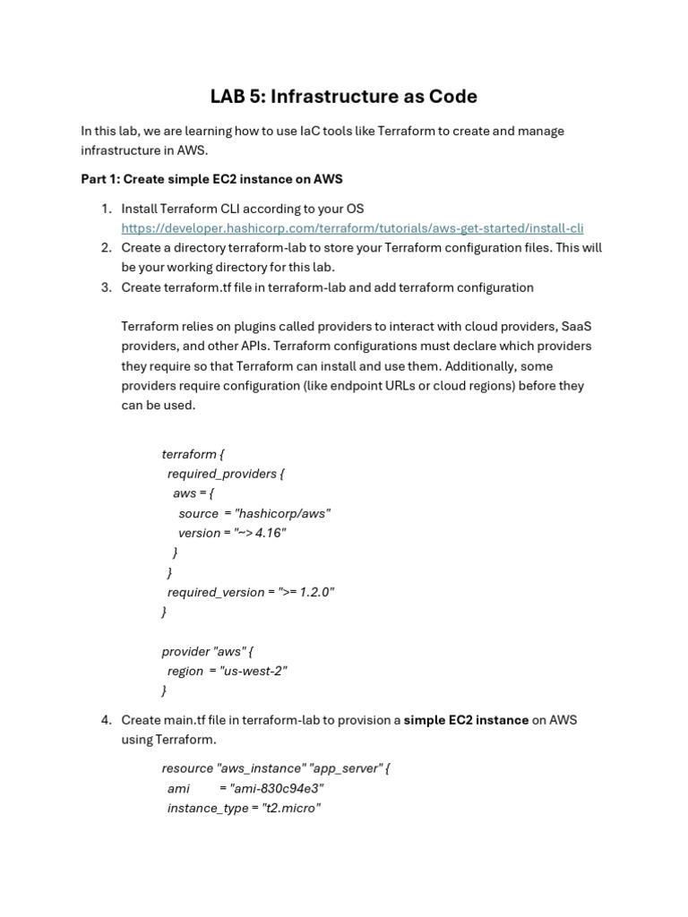 Lab 5 Infrastructure As Code | PDF | Computer Science | System Software