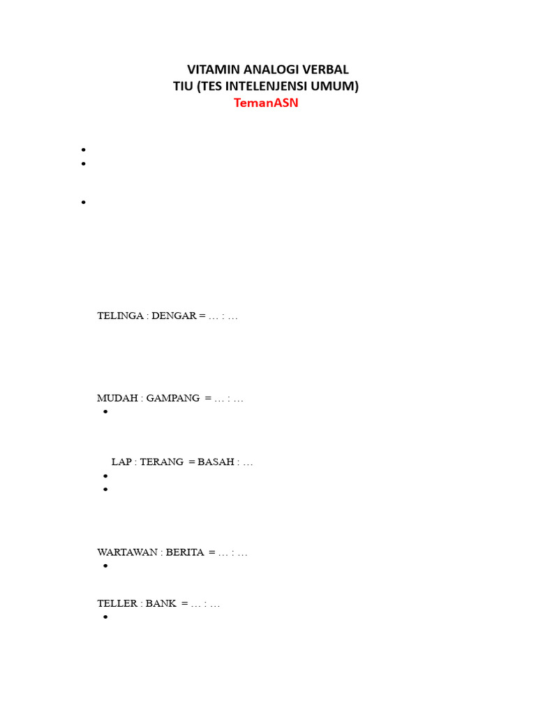 Tiu Analogi Verbal | PDF