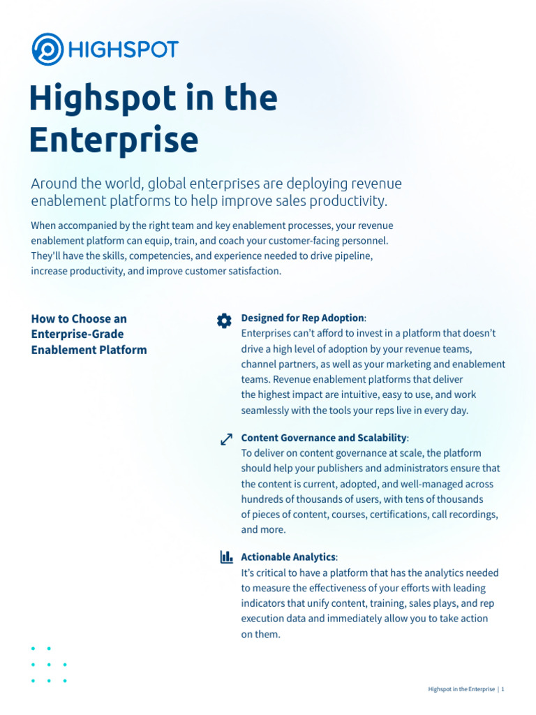 Whitepaper - Highspot in the Enterprise | PDF | Computer Security | Security