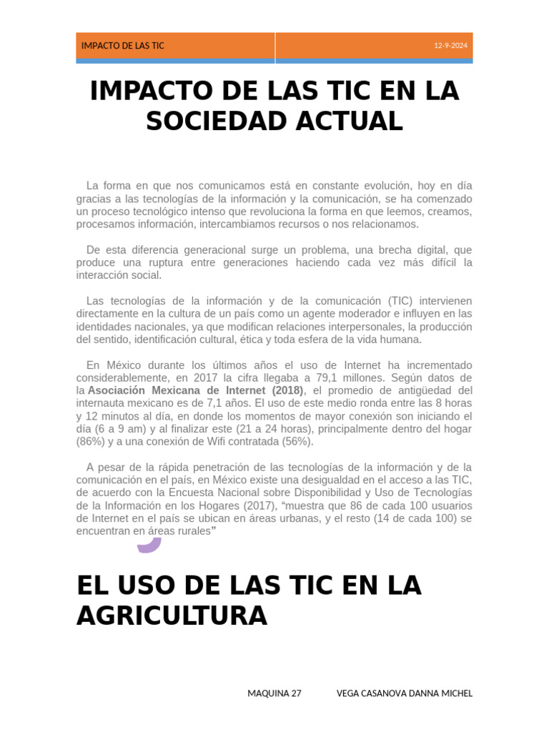 Impacto de Las Tic2.. | PDF | Tecnología de información y comunicaciones | Agricultura