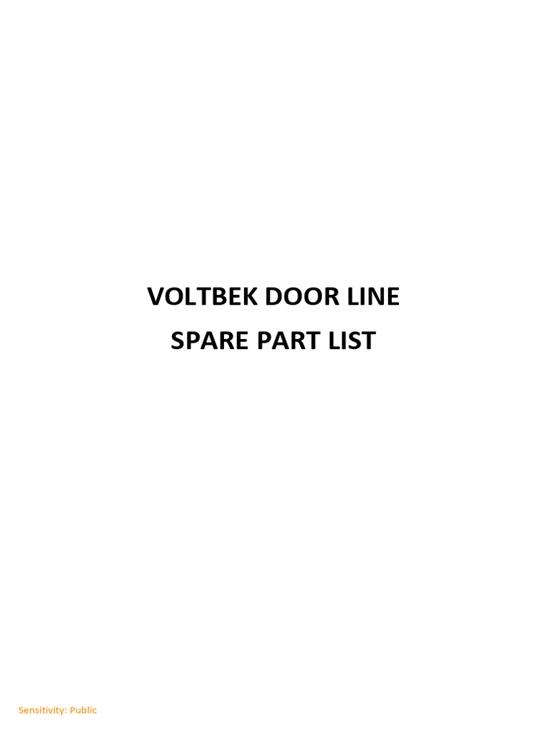 Spare Part List | PDF | Machines | Manufactured Goods