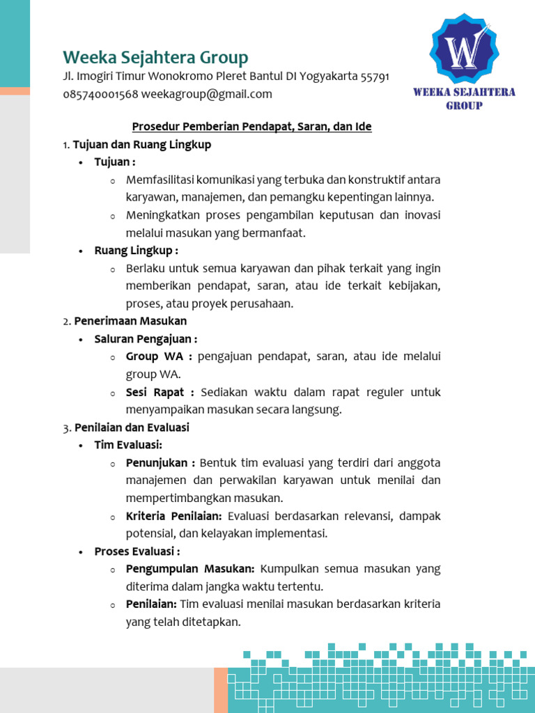 Prosedur, Penampungan Dan Saluran Saran Dana Masukan | PDF