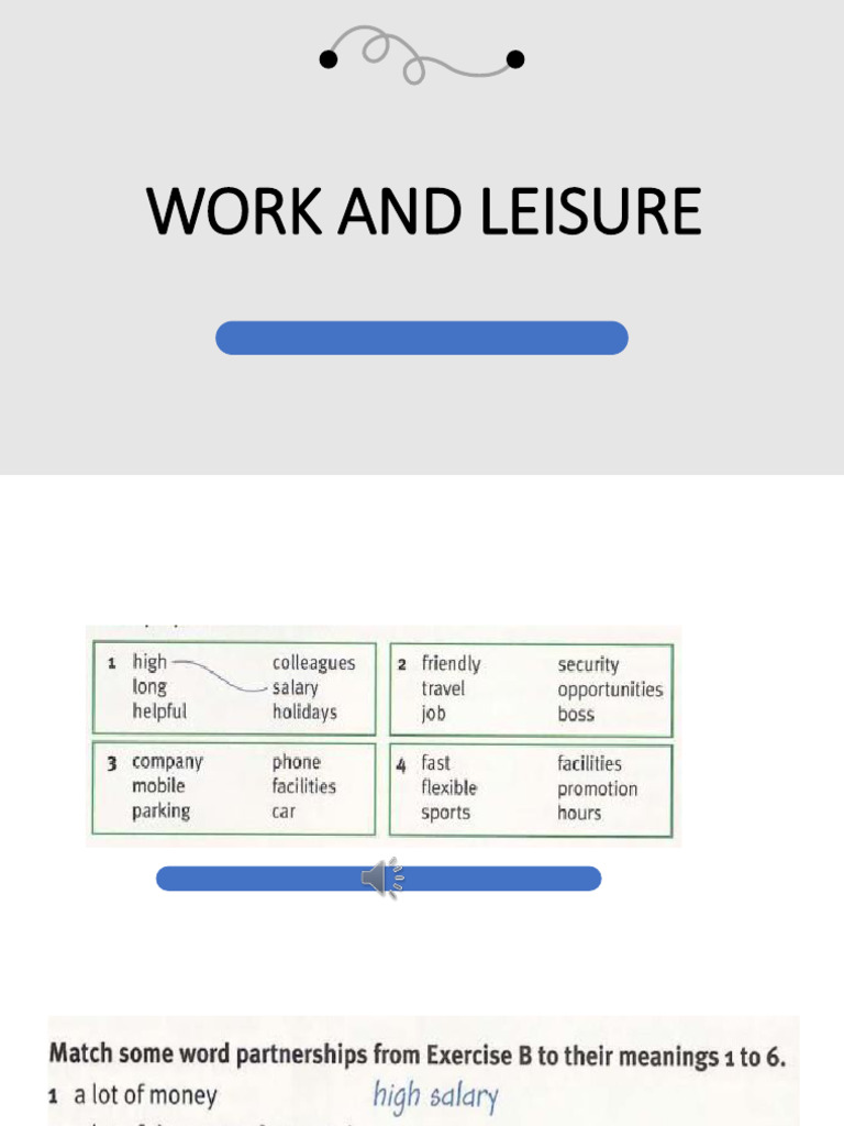 LESSON 2 - Work and Leisure | PDF