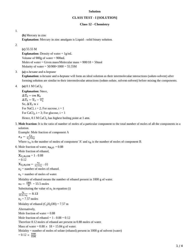 Solution 1338043 | PDF | Scientific Phenomena | Chemistry