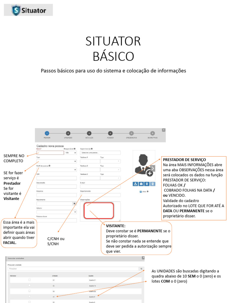 Guia de Cadastro e Acesso | PDF
