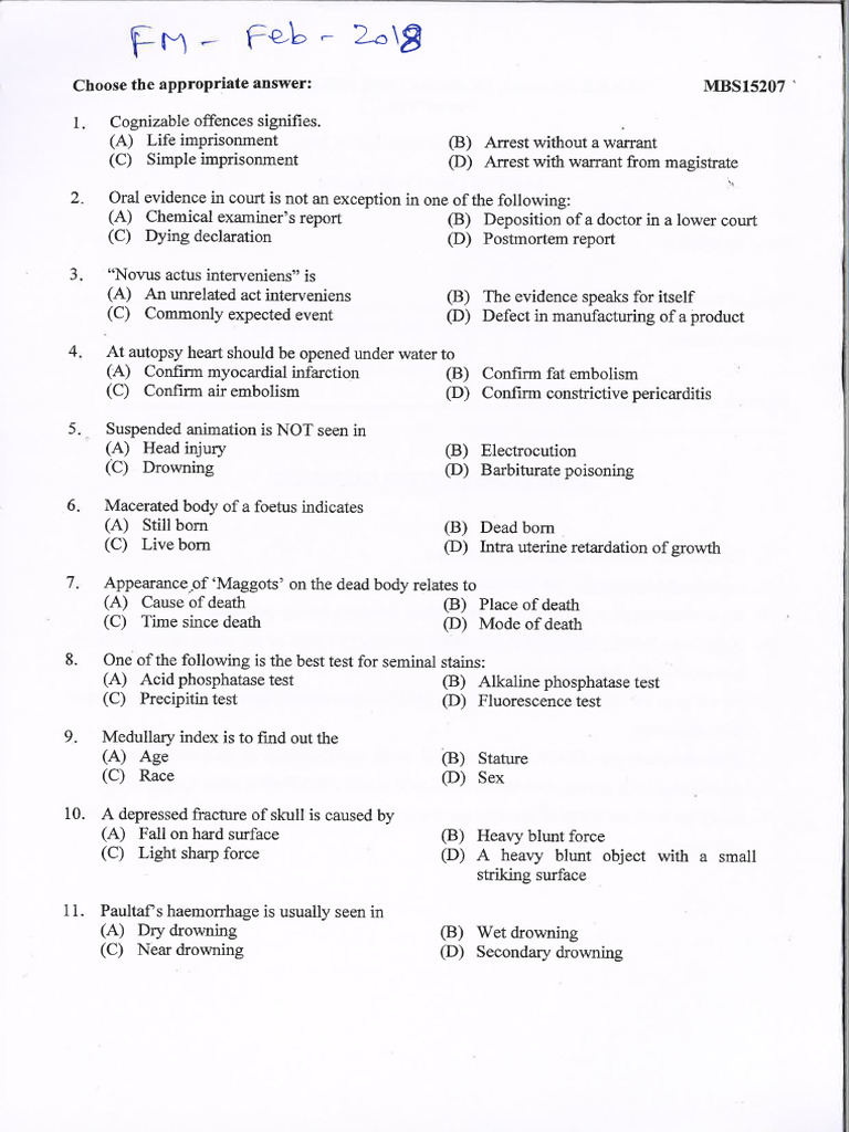 FM MCQ Feb 2018 | PDF