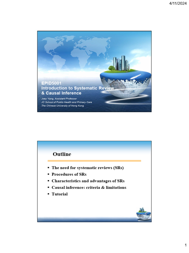EPID5001 Intro To Systematic Review and Causal Inference | PDF ...