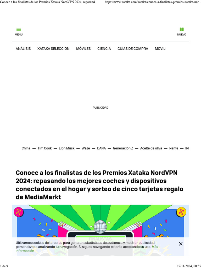 Conoce A Los Finalistas de Los Premios Xataka NordVPN 2024 - Repasando Los Mejores Coches y ...