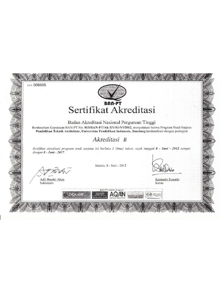 Sertifikat Akreditasi PTA - 2 Min | PDF