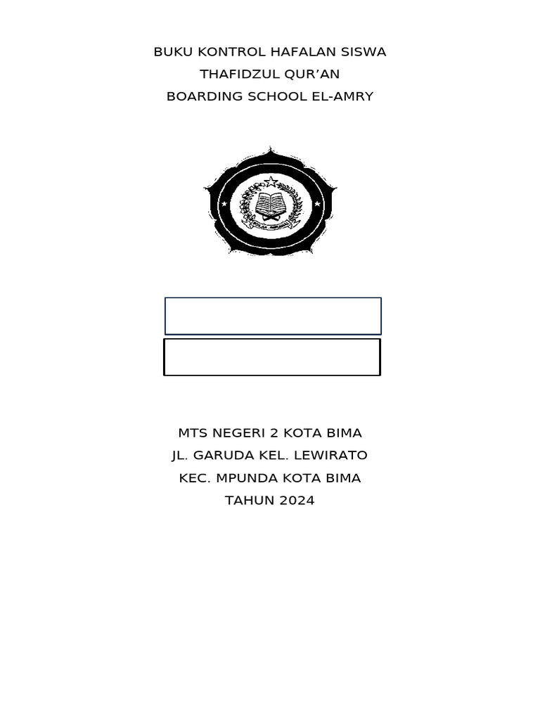 Cover BUKU KONTROL HAFALAN SISWA | PDF