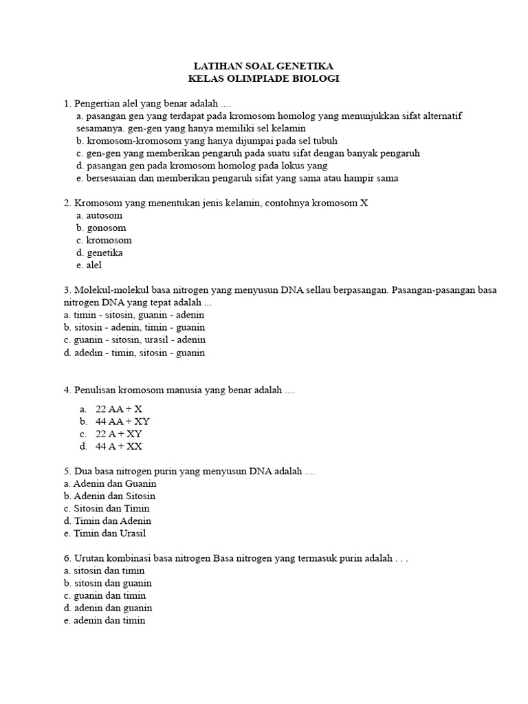 Latihan Soal Genetika | PDF