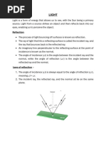 Class 8 Science: Chapter 13 Light Notes | PDF | Eye | Reflection (Physics)