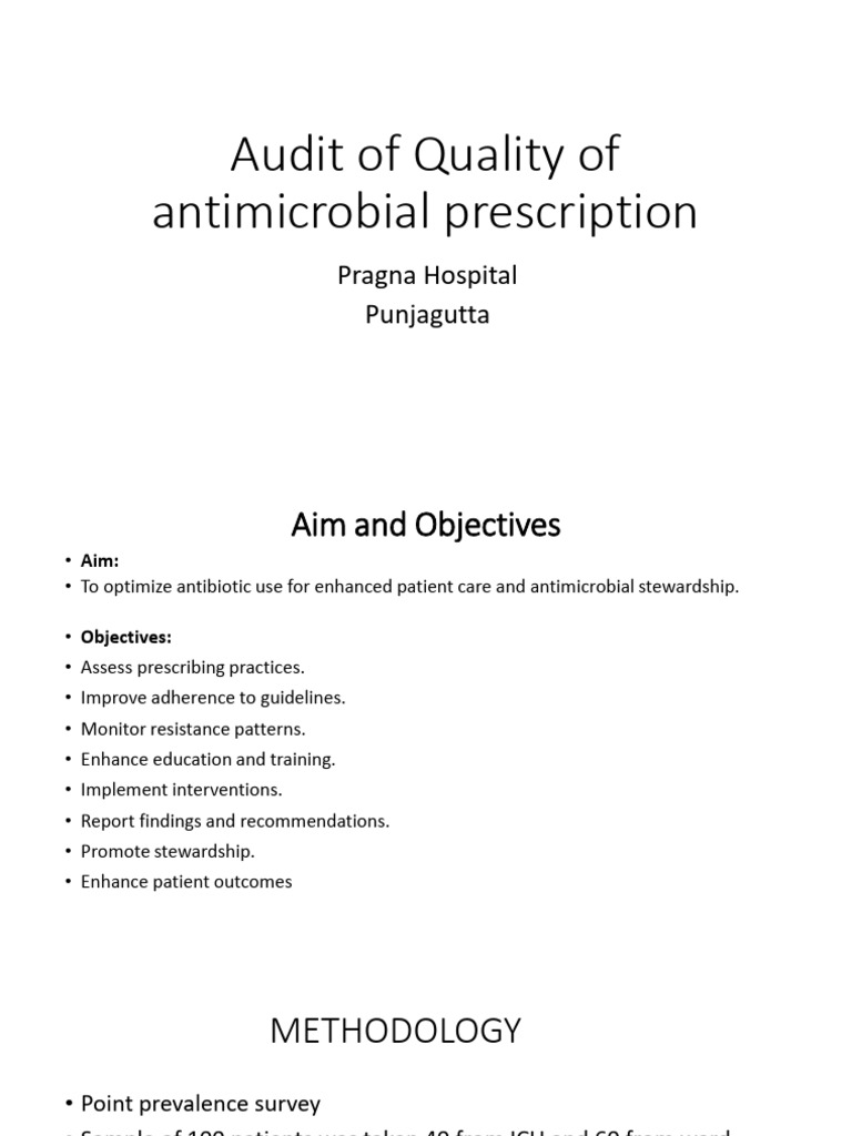 Audit of Quality of Antimicrobial Prescription | PDF | Medical ...