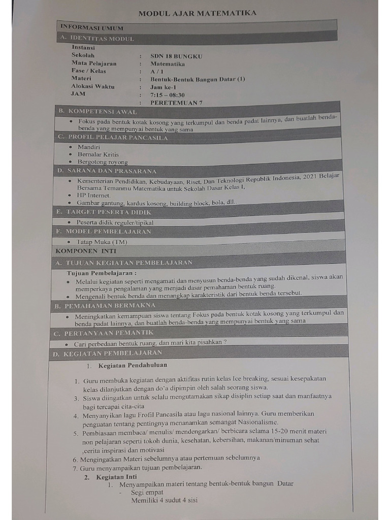 RPP Matematika Hera | PDF
