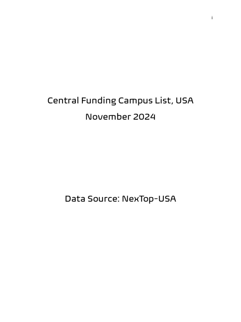 Central Funding Campus List USA 2024 | PDF | Engineering | Science