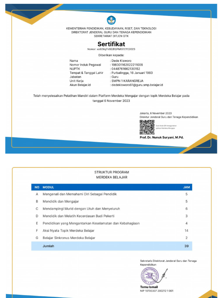 Sertifikat PMM Dede | PDF