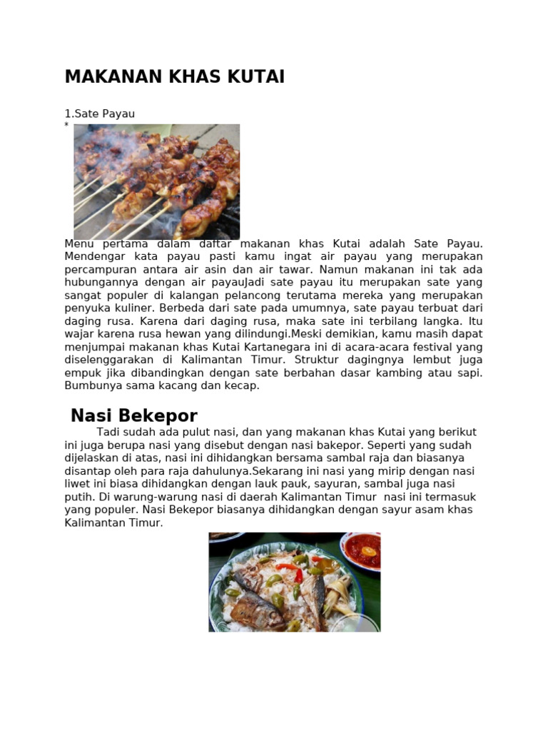 Makanan Khas Kutai | PDF