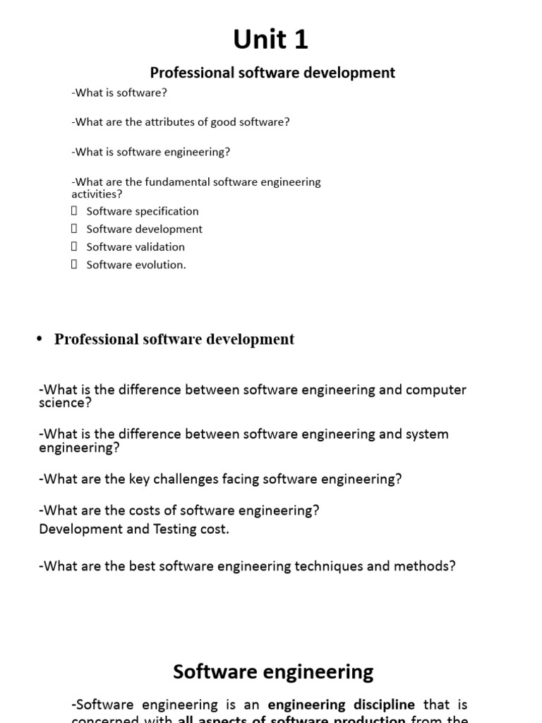 Unit 1 | PDF | Software | Software Development Process