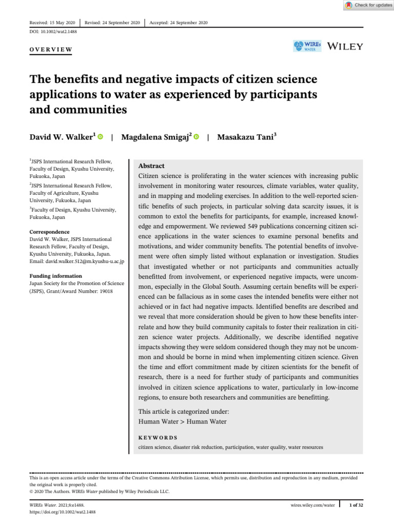 citizen science and water quality | PDF | Science | Incentive
