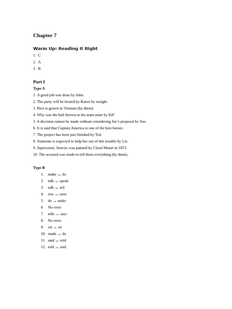 ch7 Exercise Answers | PDF