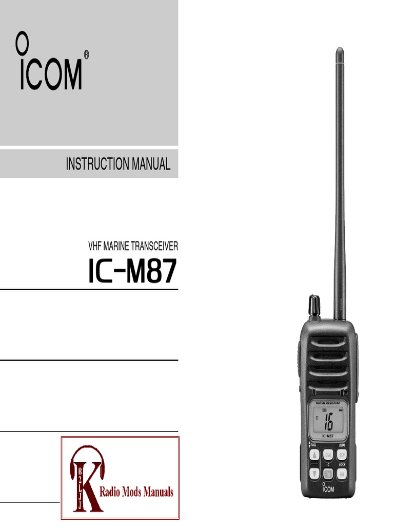 iCOM IC-M87 - Instruction Manual | PDF | Electrical Engineering | Radio