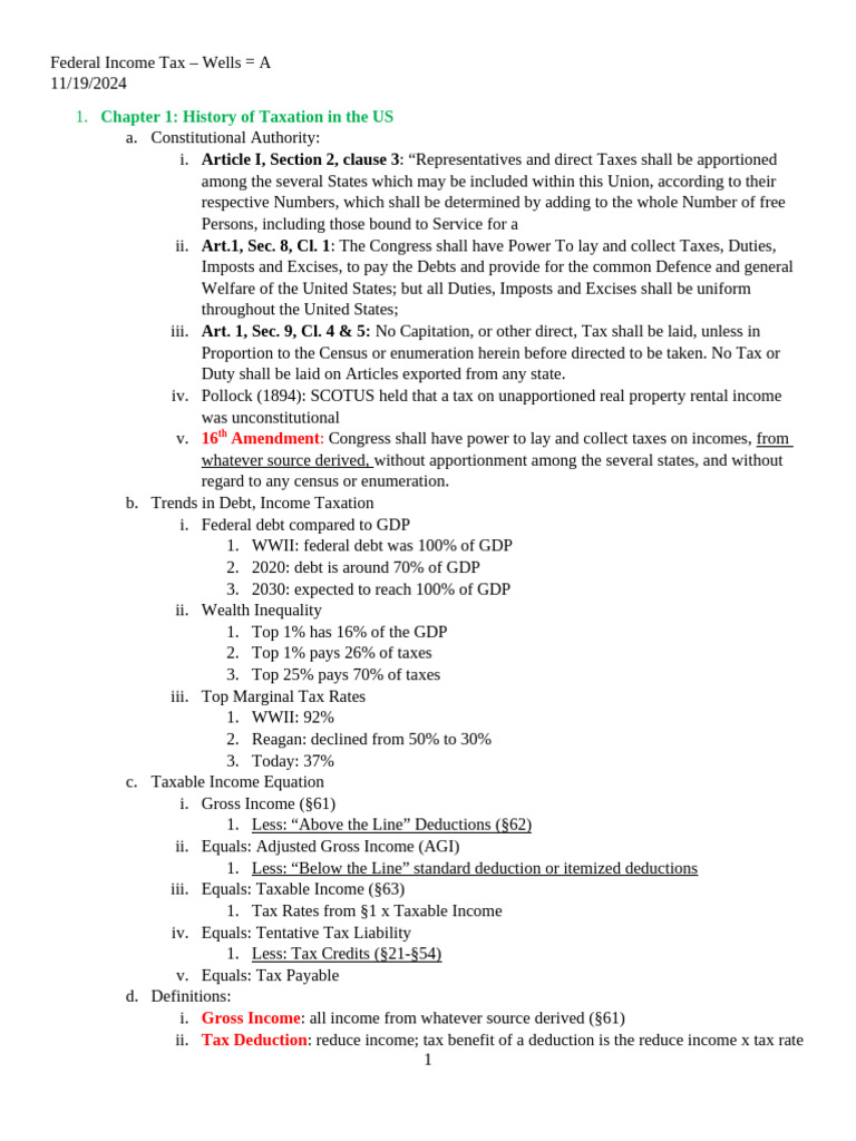 Fed Income Tax - Wells - Fall 2020 | PDF | Tax Deduction | Taxes