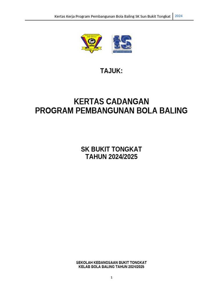 Kertas Cadangan Pembangunan Bola Baling SKBT | PDF