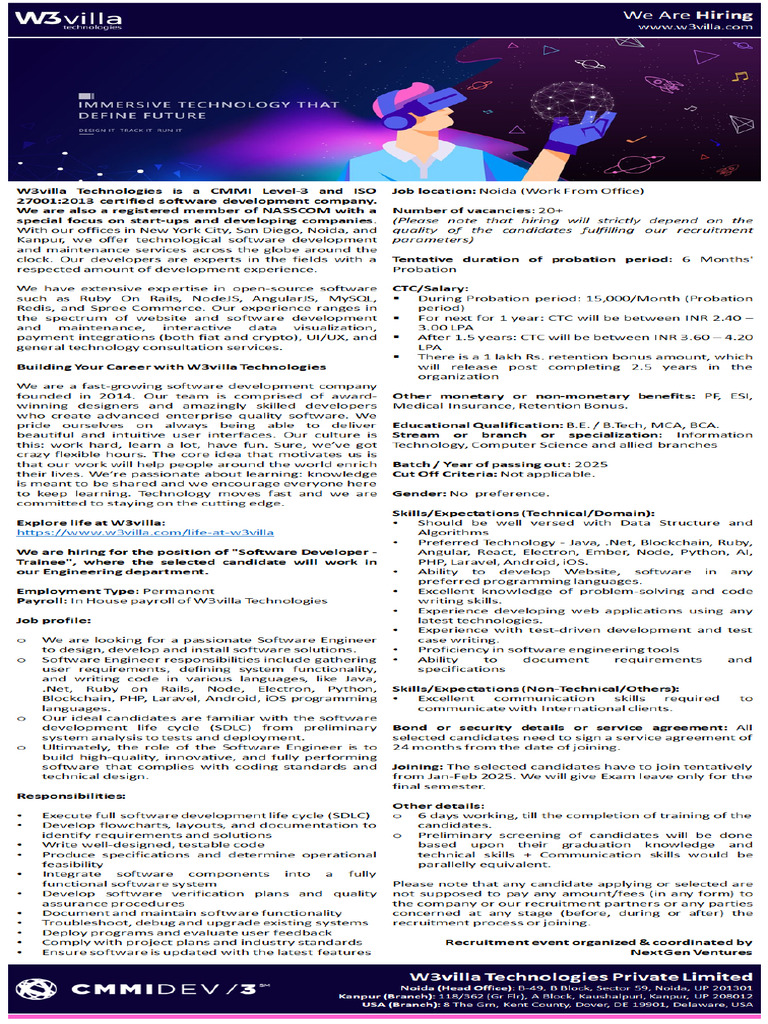 W3villa 2025 Batch | PDF