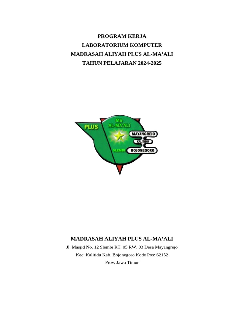 (2024) Program Kerja Lab. Komputer 2024-2025 | PDF