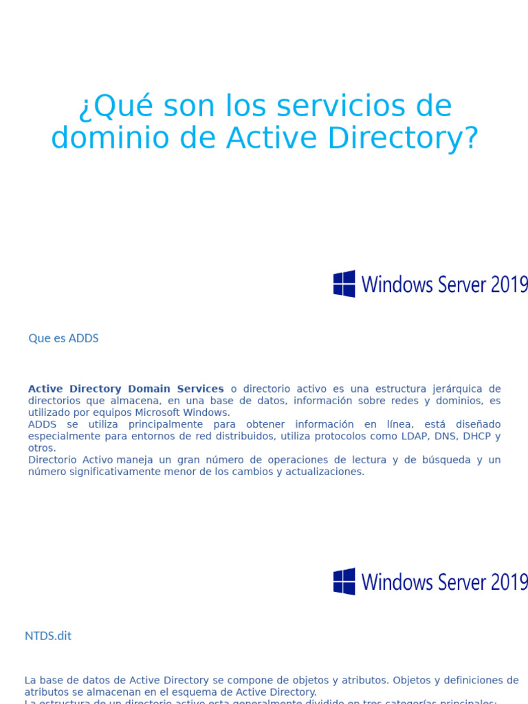 Qué Son Los Servicios de Dominio de Active Directory | PDF ...