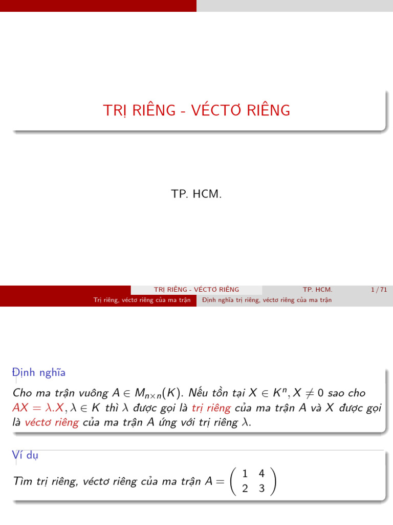 Tri Rieng Vec To Rieng in | PDF