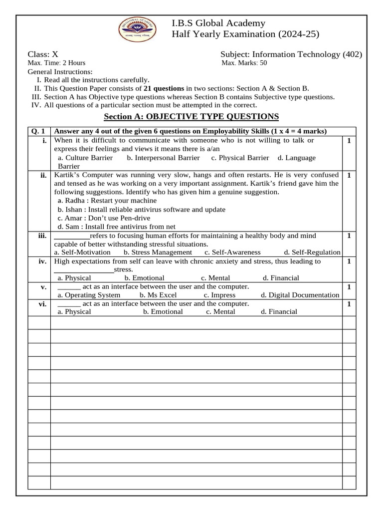 402 Information Tech SQP | PDF | Psychology | Computing