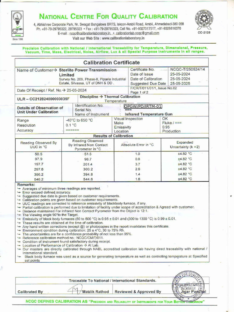 Infrared Temperature Gun NCQC | PDF