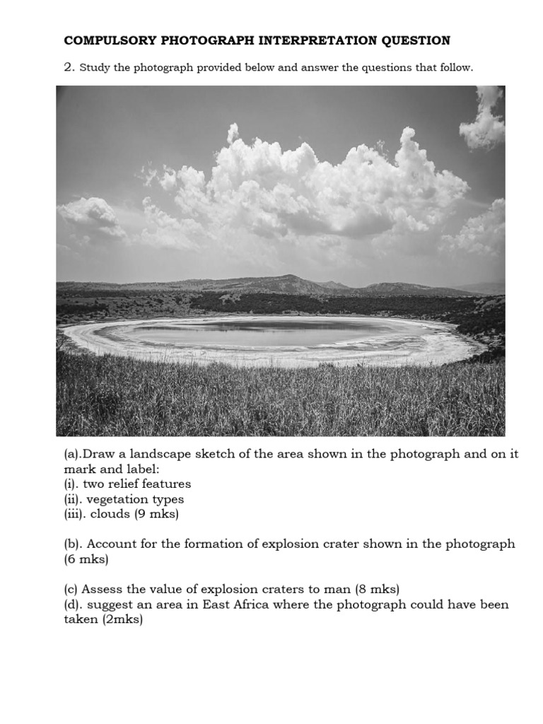 Compulsory Photograph Interpretation Question | PDF | Lake | Landscape