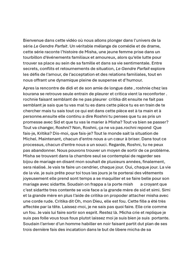Le Gendre Parfait : Amour et Drame | PDF