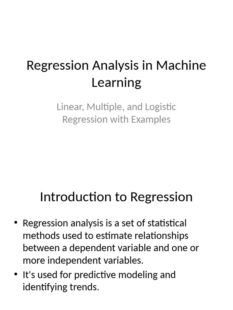 Regression Analysis Linear Multiple Logistic | PDF | Logistic Regression | Regression Analysis