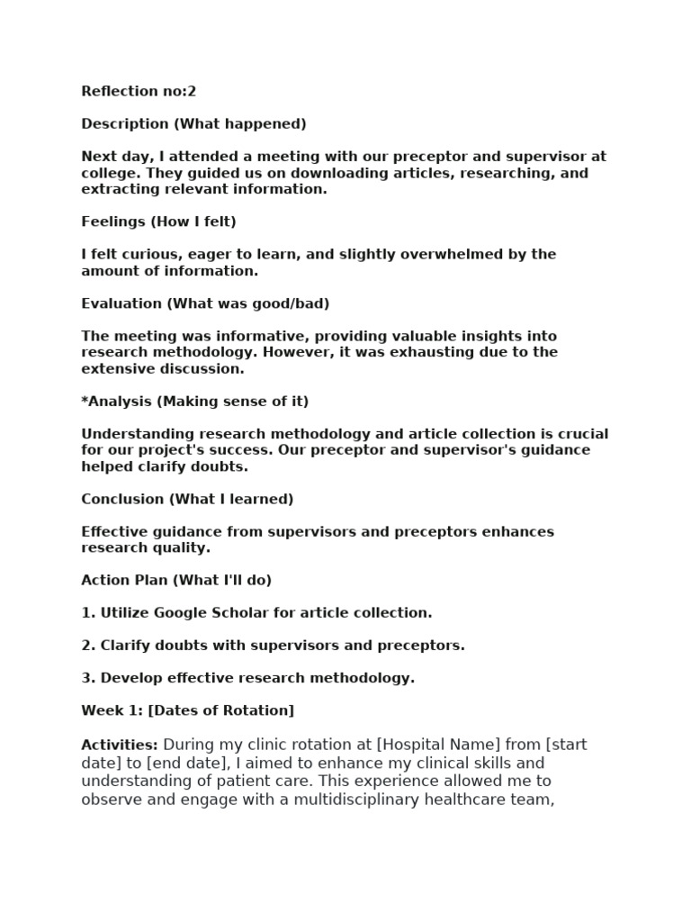 Reflective Log 1 Week | PDF | Career & Growth | Self-Improvement